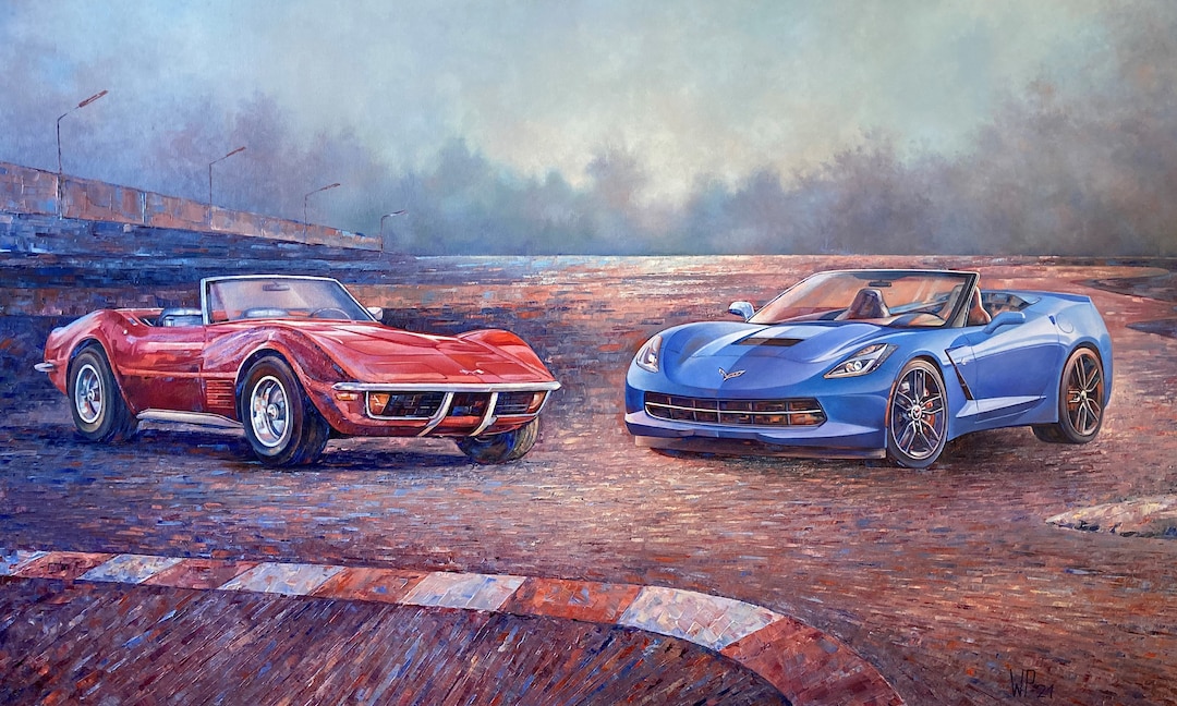 Art Original Painting, Chevrolet, Corvette Stingray, C3, C7 ...