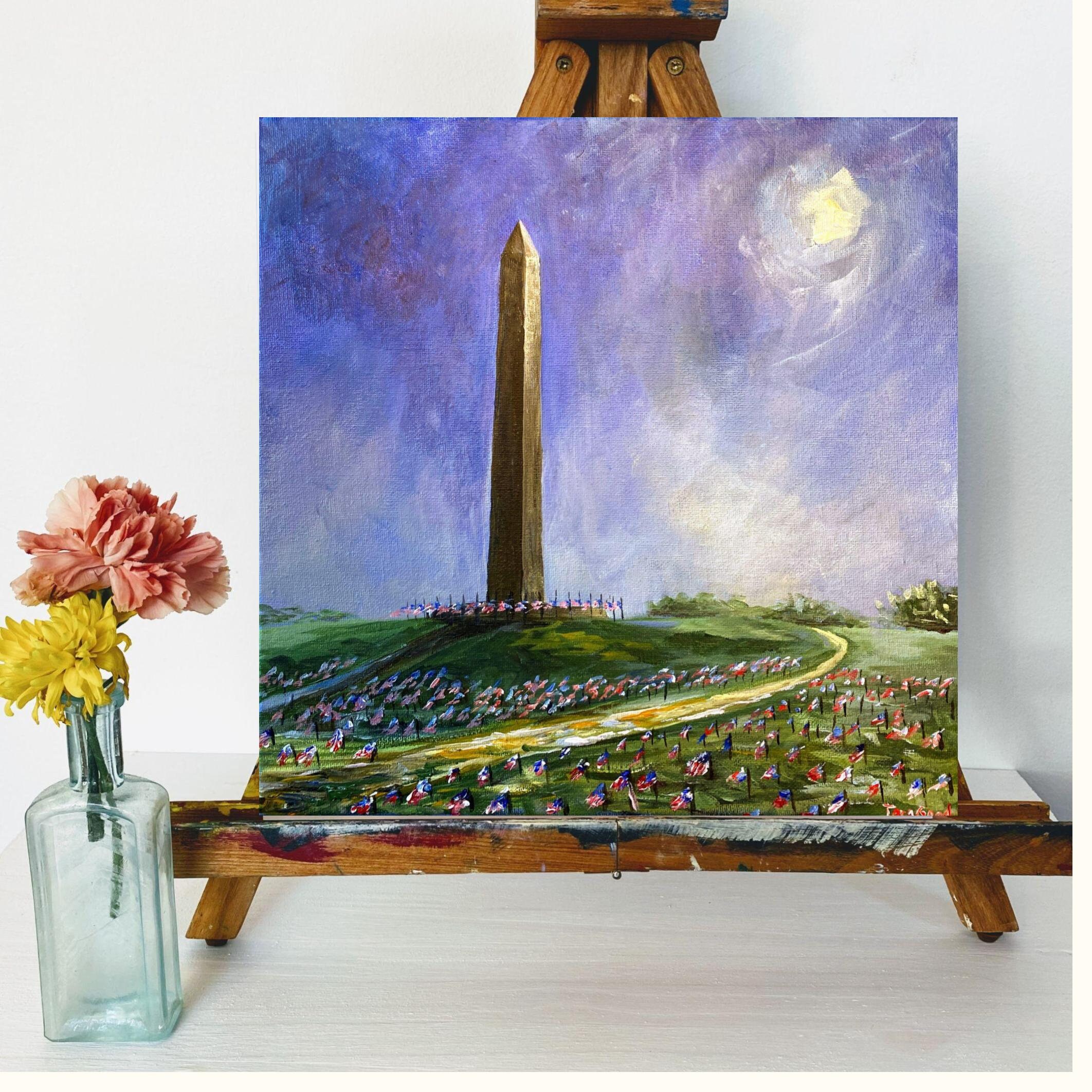 WASHINGTON MONUMENT Original Art Abstract Painting Art for - Etsy