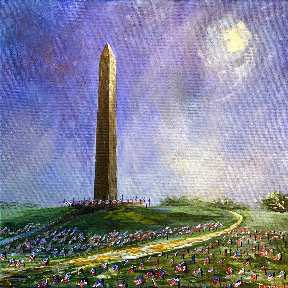 WASHINGTON MONUMENT Original Art Abstract Painting Art for - Etsy