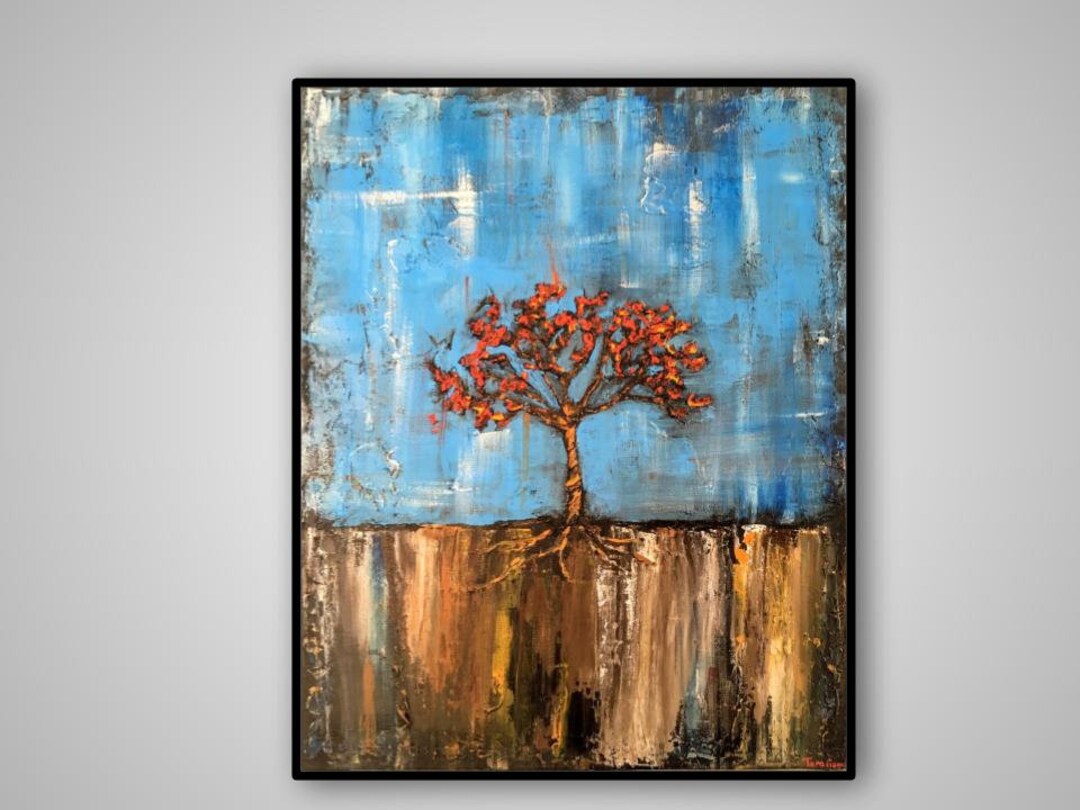 The Tree, Original Art, Original Painting, Tree Art, Landscape, Modern ...