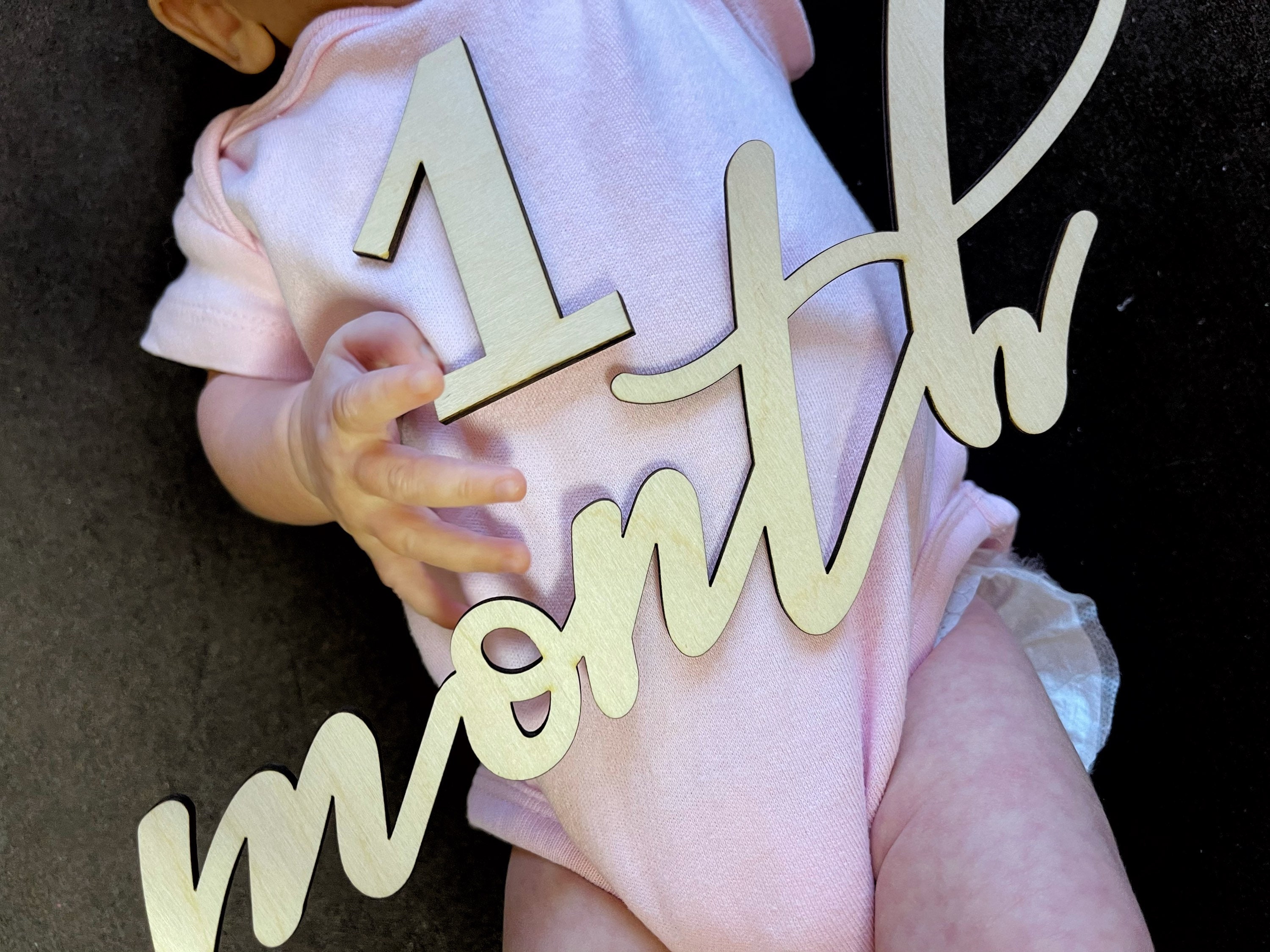 Wooden Milestone Numbers for First Year. Memorial Cards Baby - Etsy