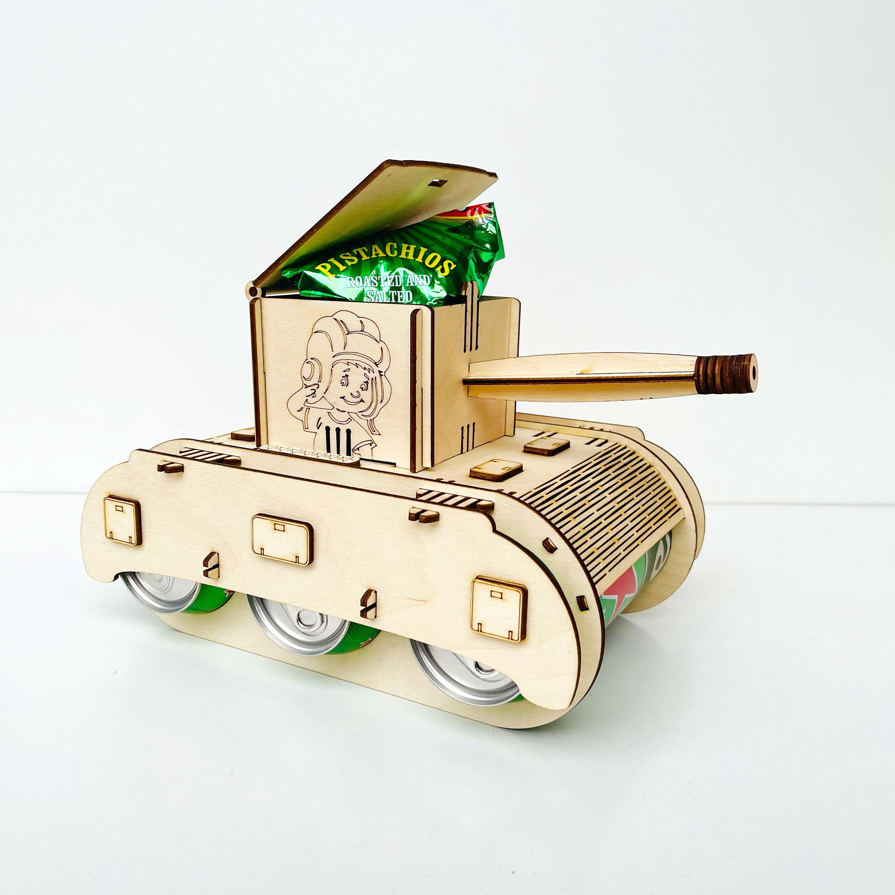 Wood tank for beer. Eco wooden gift for him. Tank addicted. | Etsy