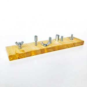 Wing Nut game. Eco wood educational toy. Nuts and bolts game. | Etsy