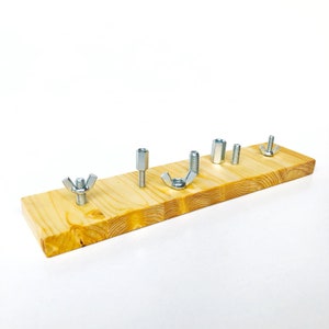 Wing Nut game. Eco wood educational toy. Nuts and bolts game. | Etsy