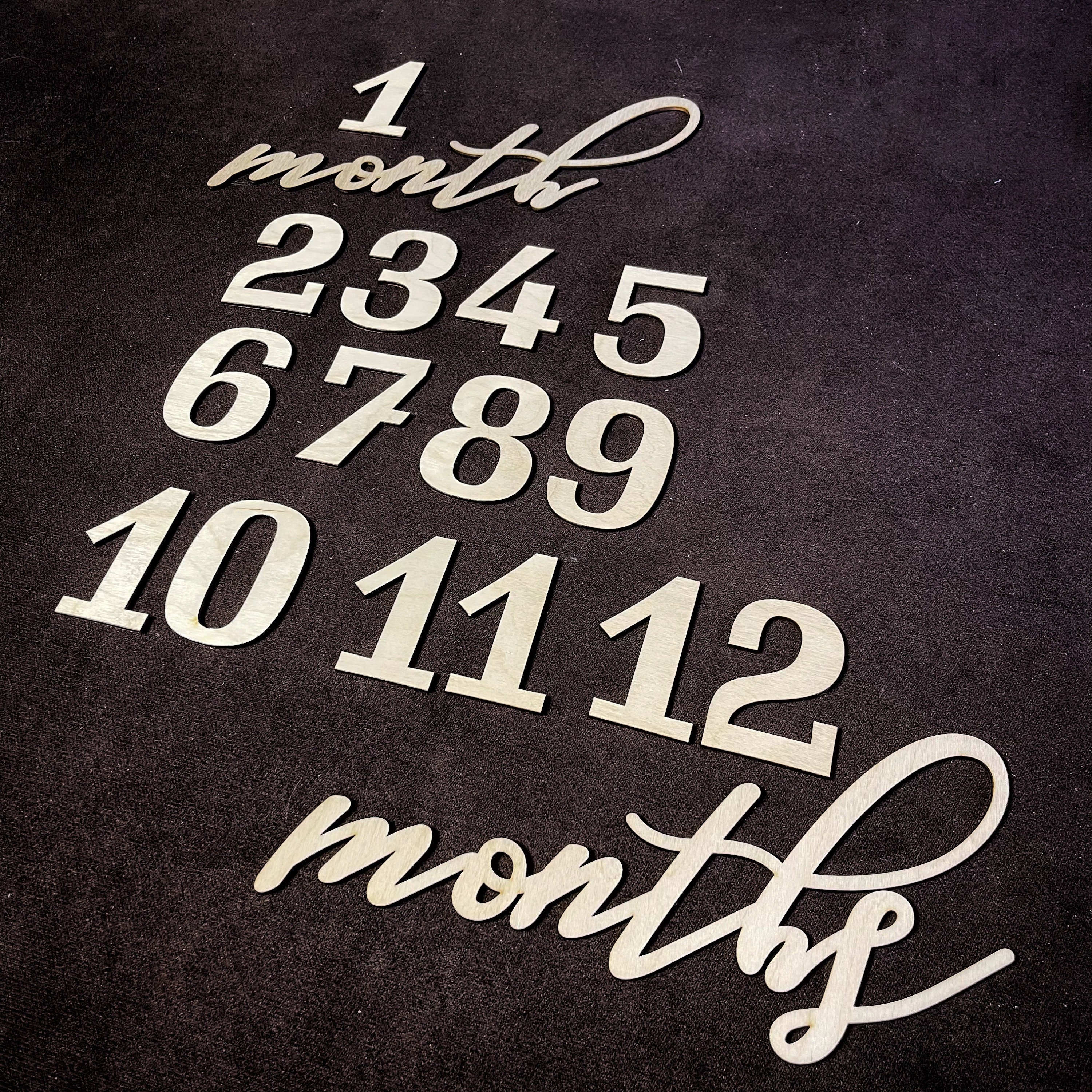Wooden Milestone Numbers for First Year. Memorial Cards Baby - Etsy