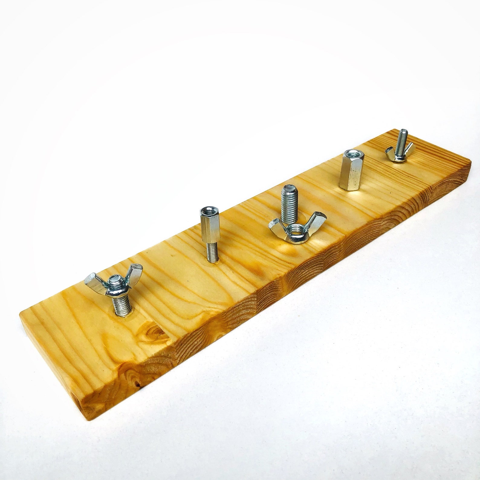 Wing Nut game. Eco wood educational toy. Nuts and bolts game. | Etsy