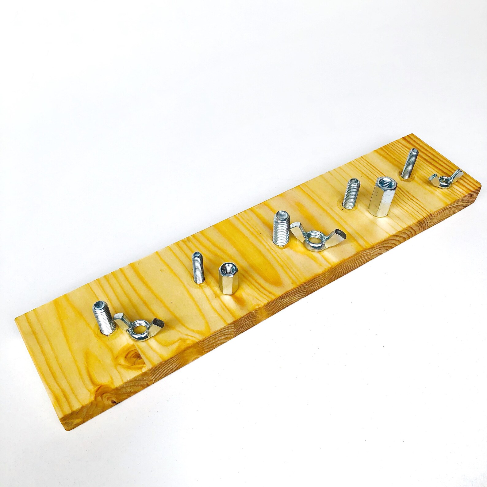 Wing Nut game. Eco wood educational toy. Nuts and bolts game. | Etsy