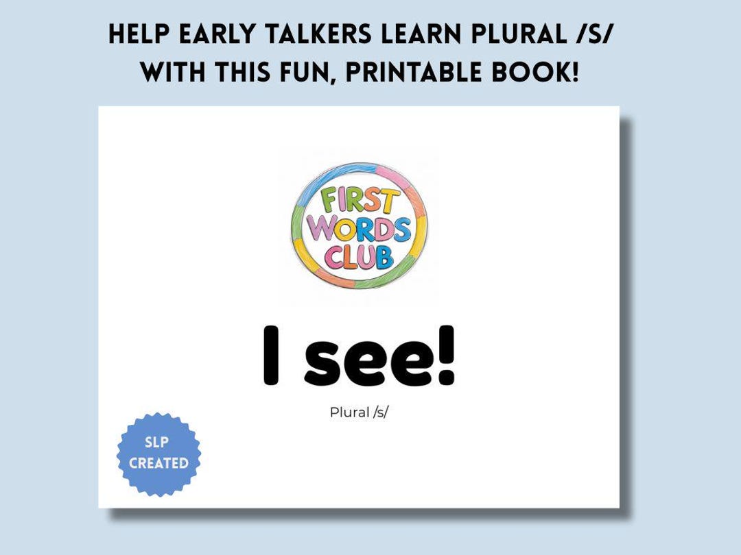 Printable Language Book for Plural -s | Speech Therapy Activity for ...