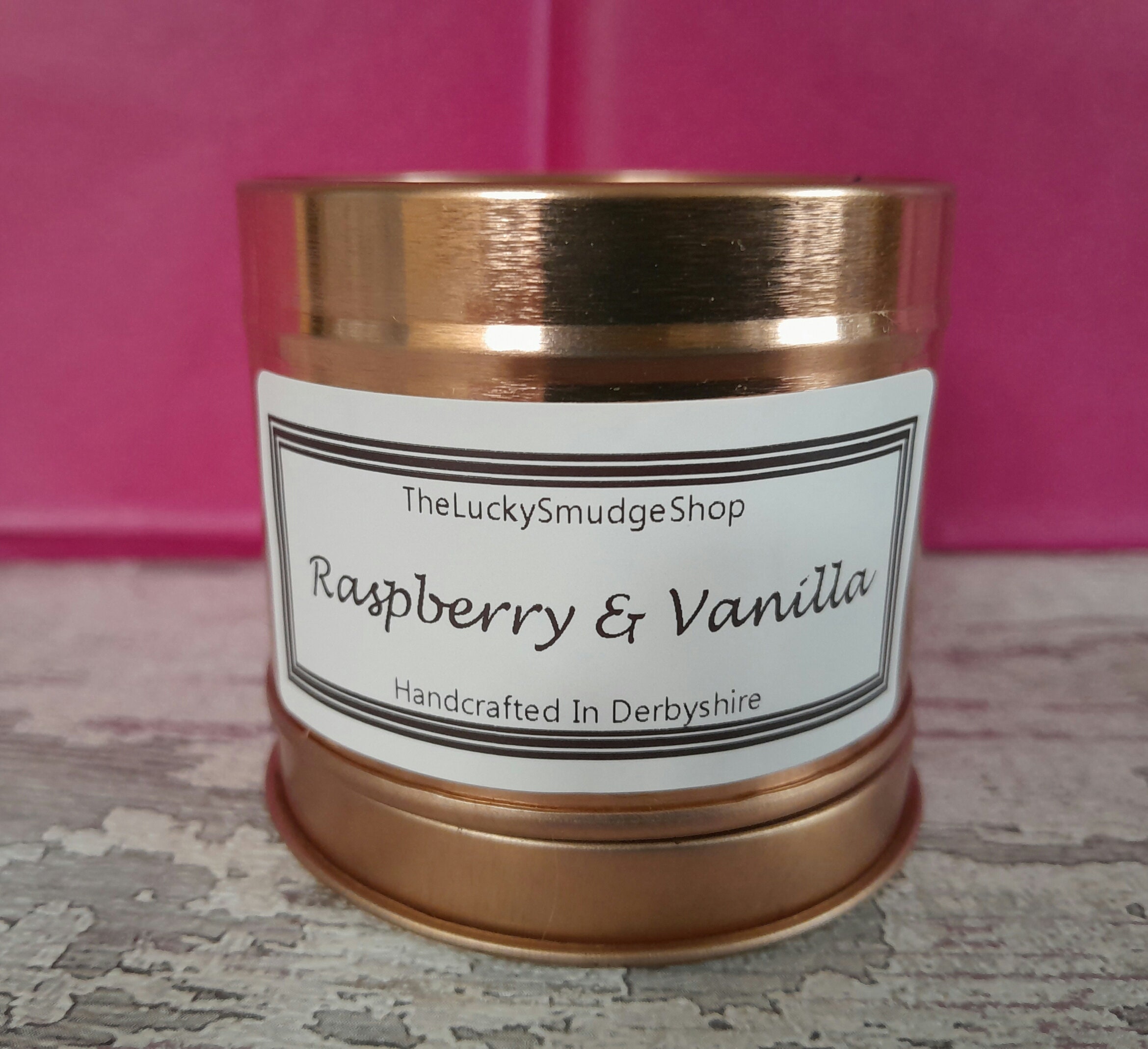 Raspberry & Vanilla Candle Tin Container Soy Cruelty Free Perfect Gift ...