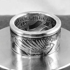 NEW ITEM - Patriotic Eagle Coin Ring From a Half OZ 999 Silver Bullion ...