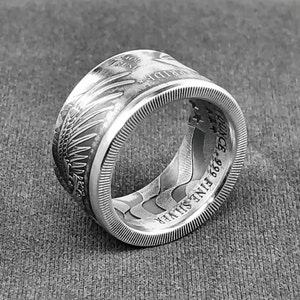 NEW ITEM - Patriotic Eagle Coin Ring From a Half OZ 999 Silver Bullion ...