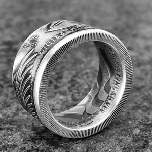 NEW ITEM - Patriotic Eagle Coin Ring From a Half OZ 999 Silver Bullion ...