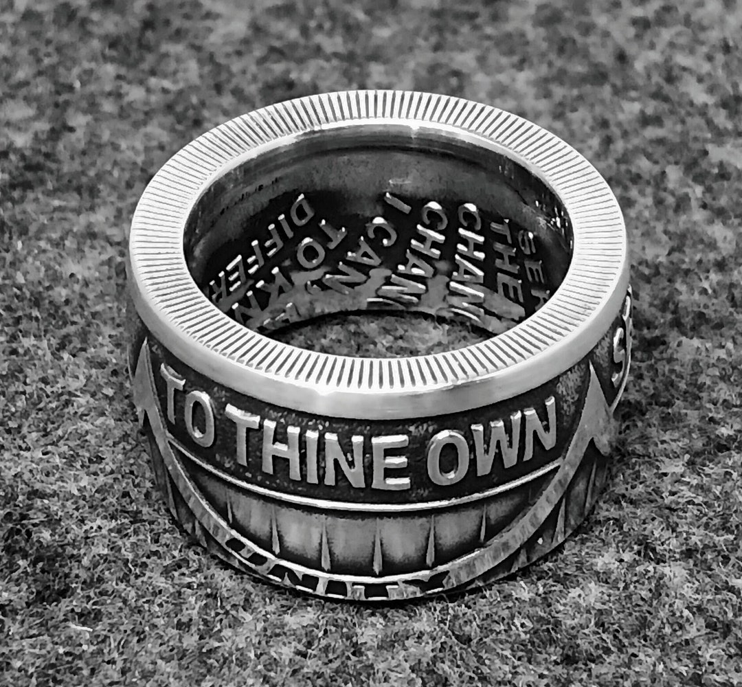 Coin Ring Made From a Sobriety 1 Oz .999 Pure Silver Round - This ...