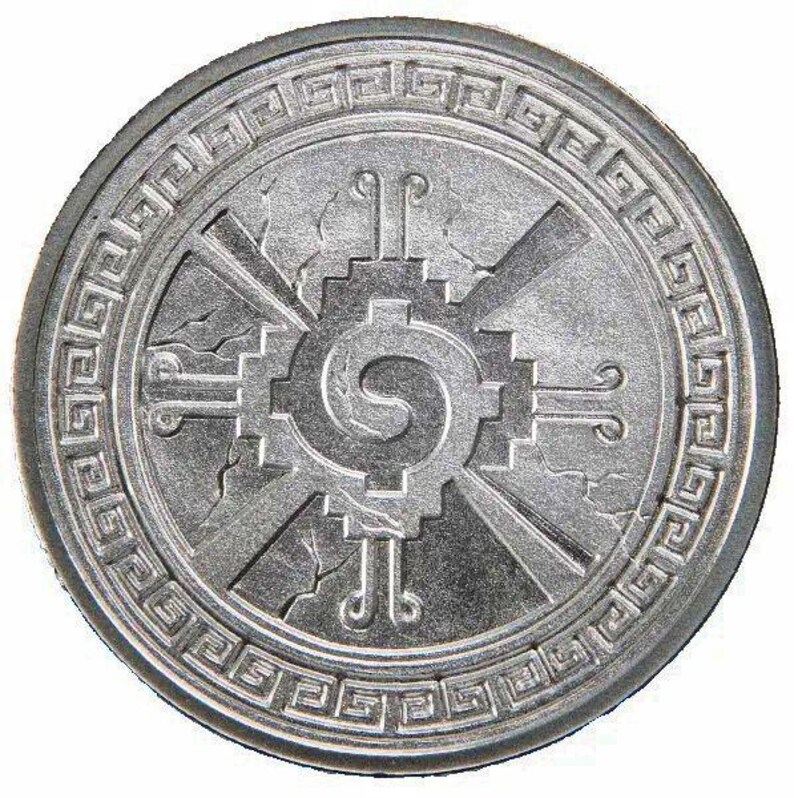 Aztec God of Duality - Ometeotl - 999 Pure Silver Statement Coin Ring ...