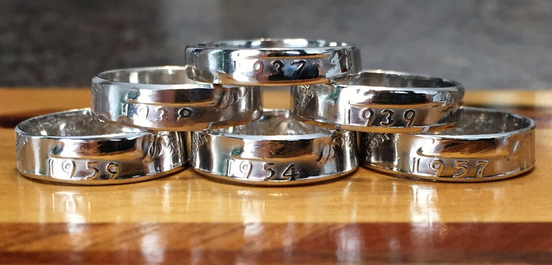 Silver Washington Quarter Coin Rings - Etsy