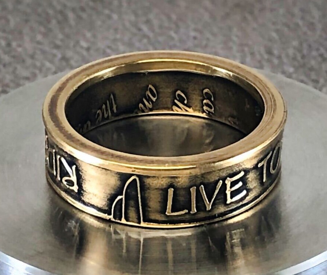 Motorcycle Coin Ring With a "live to Ride / Ride to Live" Theme -made ...