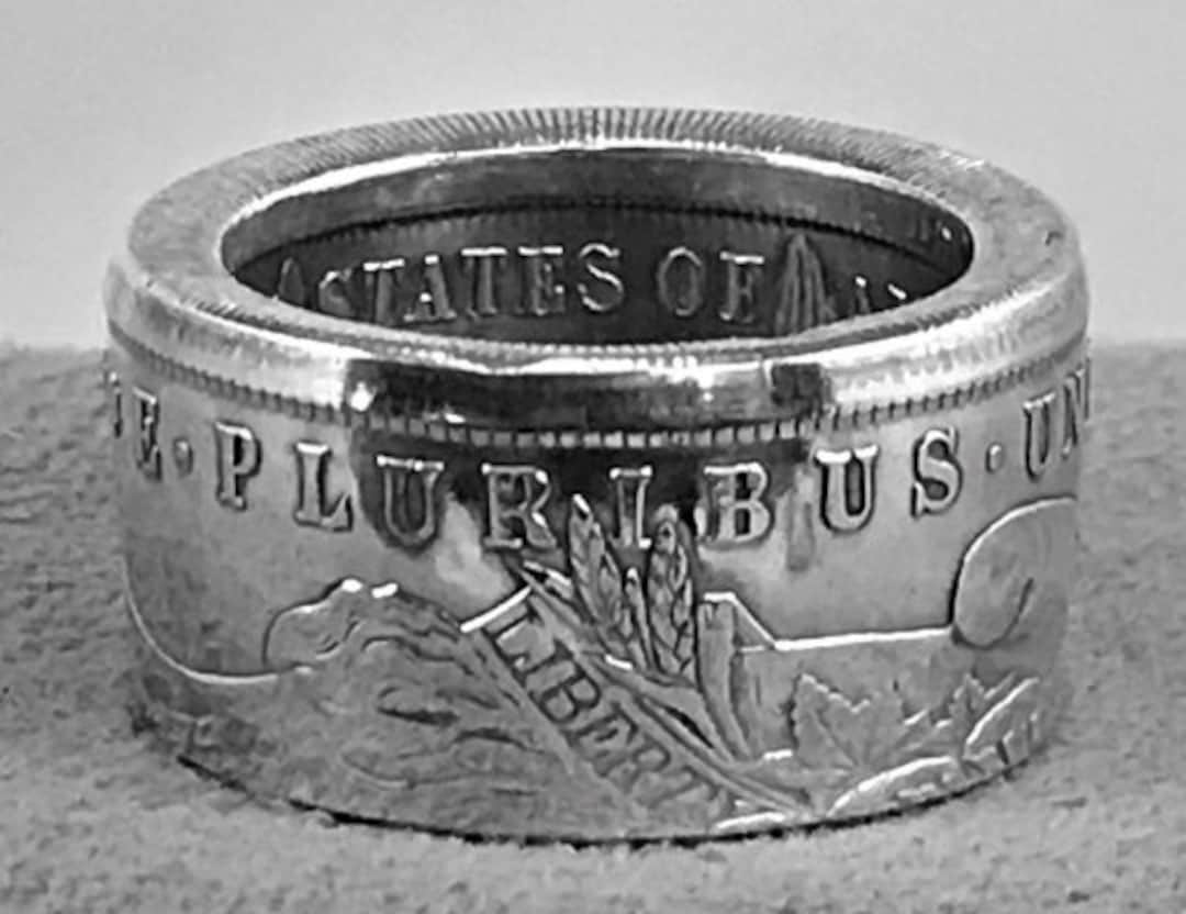 1921 Morgan Silver Dollar Coin Ring - Shown With Stock Photos ...