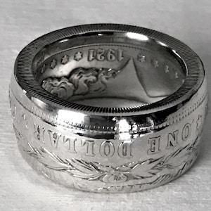 1921 Morgan Silver Dollar Coin Ring - Shown With Stock Photos ...