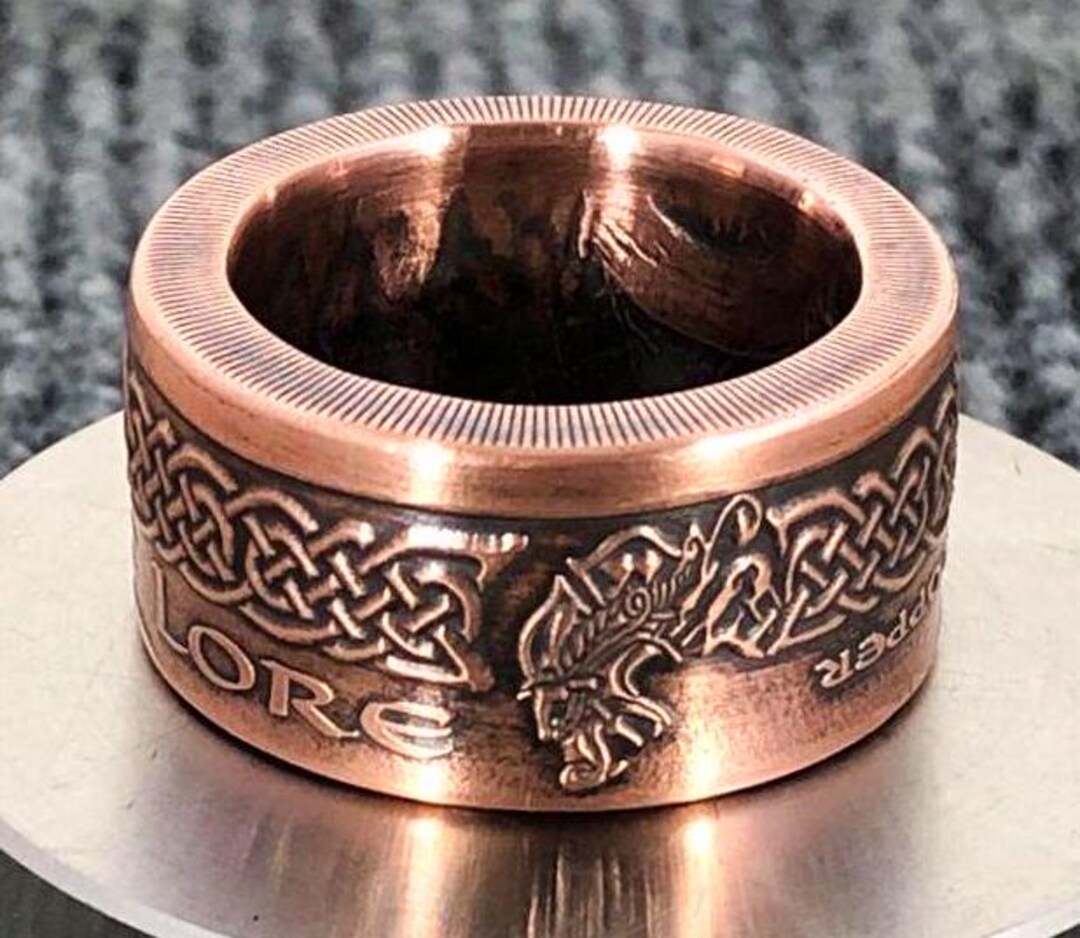 Celtic Lore Series - Banshee Solid Copper Coin Ring - Statement Ring ...