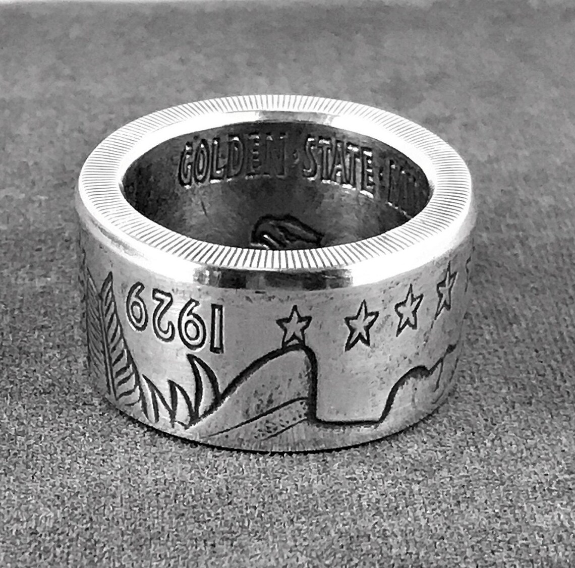 Coin Ring Made From a 1 Ounce 99.9% Pure Silver Incuse Indian | Etsy