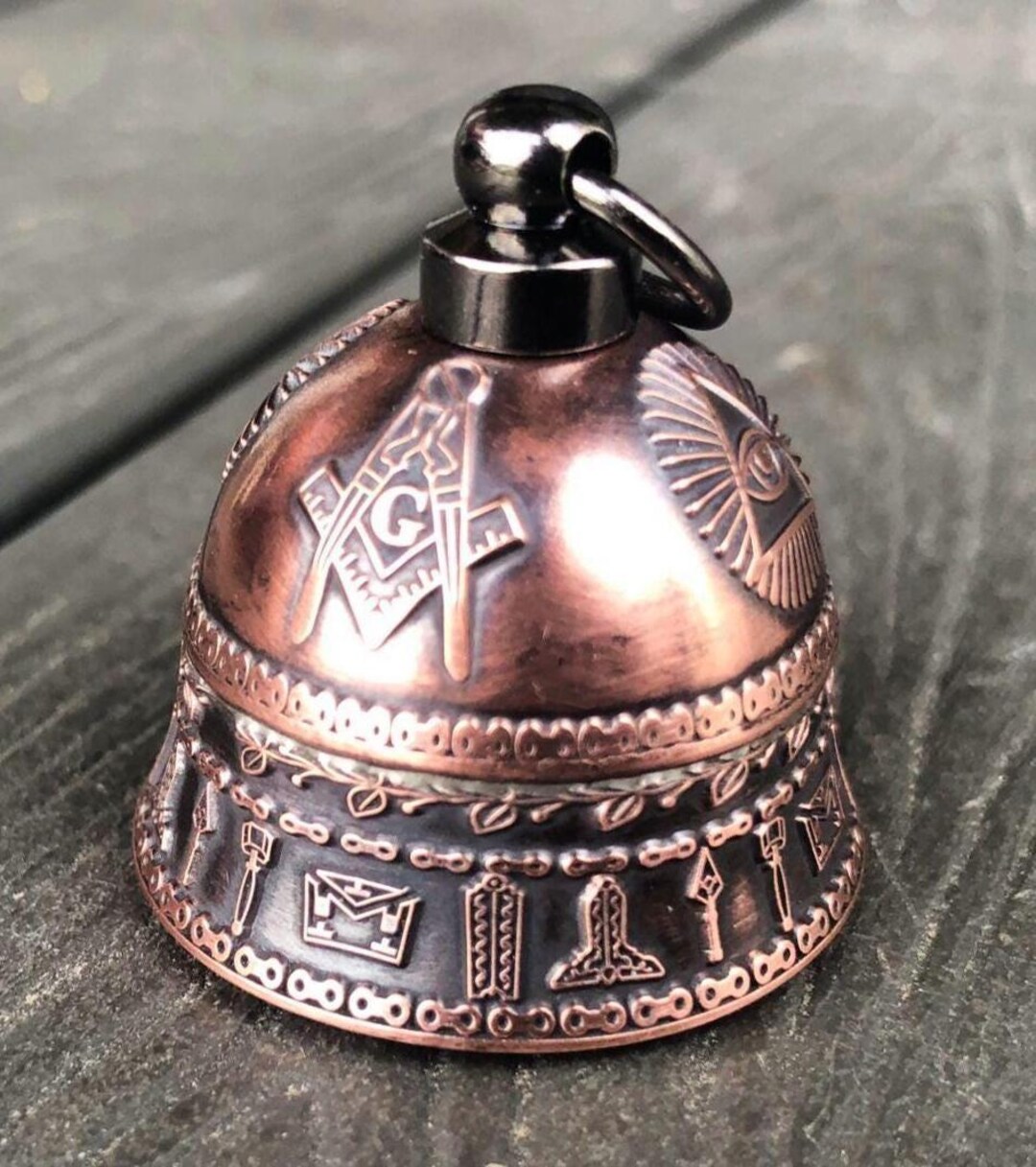 Motorcycle / Collectable Bell - Made From Two 1-ounce Copper Freemason ...
