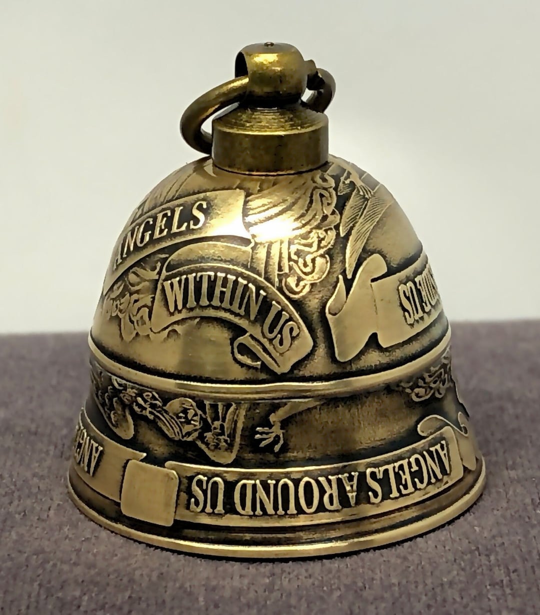Motorcycle Angel Bell Made From Two Angel Medallions - Etsy