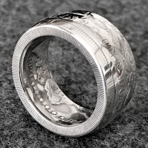 1921 Morgan Silver Dollar Coin Ring - Shown With Stock Photos ...