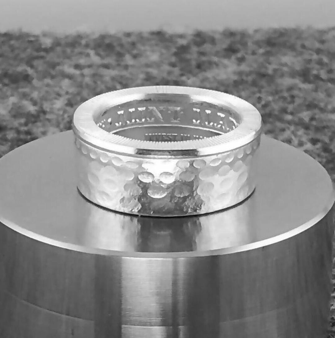 Dimpled Golf Ball Marker Coin Turned Into a Solid Silver Coin Ring ...