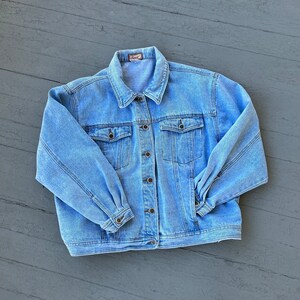 Vintage 80s Denim Jacket Large Light Acid Wash Seruchi Brand Trendy ...
