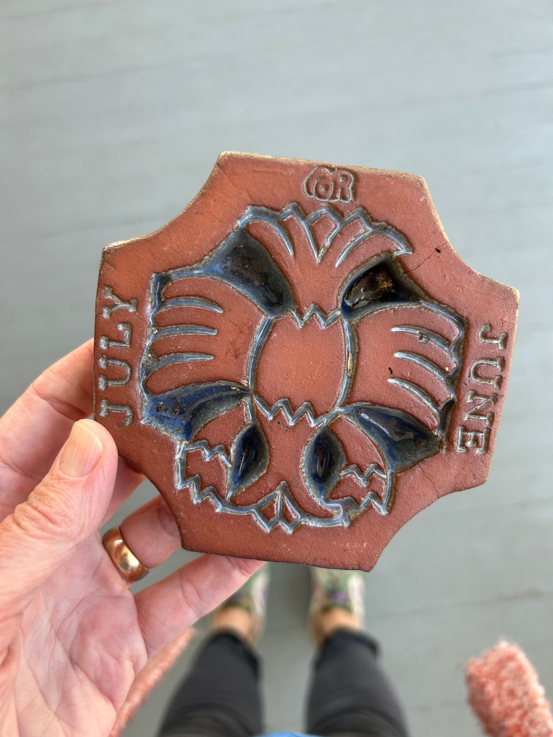 Rare Tile Red Clay Mercer Moravian Zodiac Astrology Cancer Ceramic ...