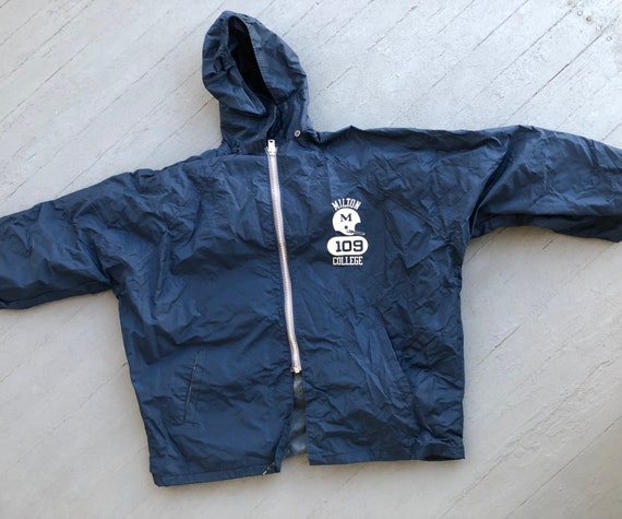 60s Champion Brand Windbreaker XL Football Milton Wis… - Gem