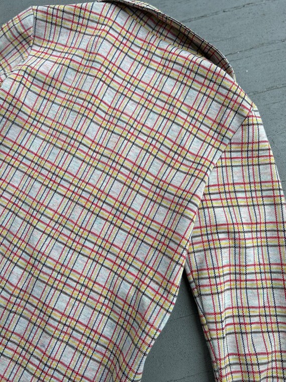 Vintage Plaid Blazer Tan 60s 70s Large Polyester Coat… - Gem