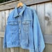 Vintage 80s Denim Jacket Large Light Acid Wash Seruchi Brand Trendy ...
