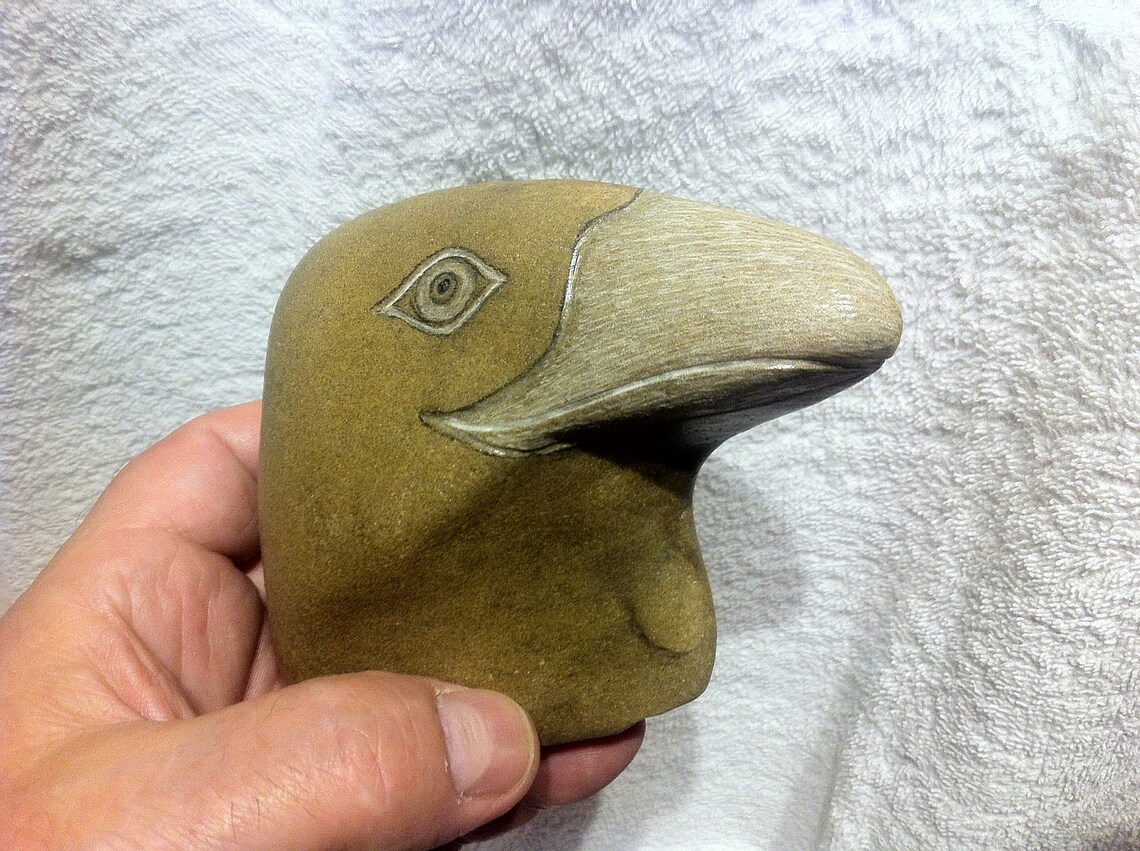 Mystic Ravenhead Made of Stone Based Upon Motives of the Coastal Indian ...