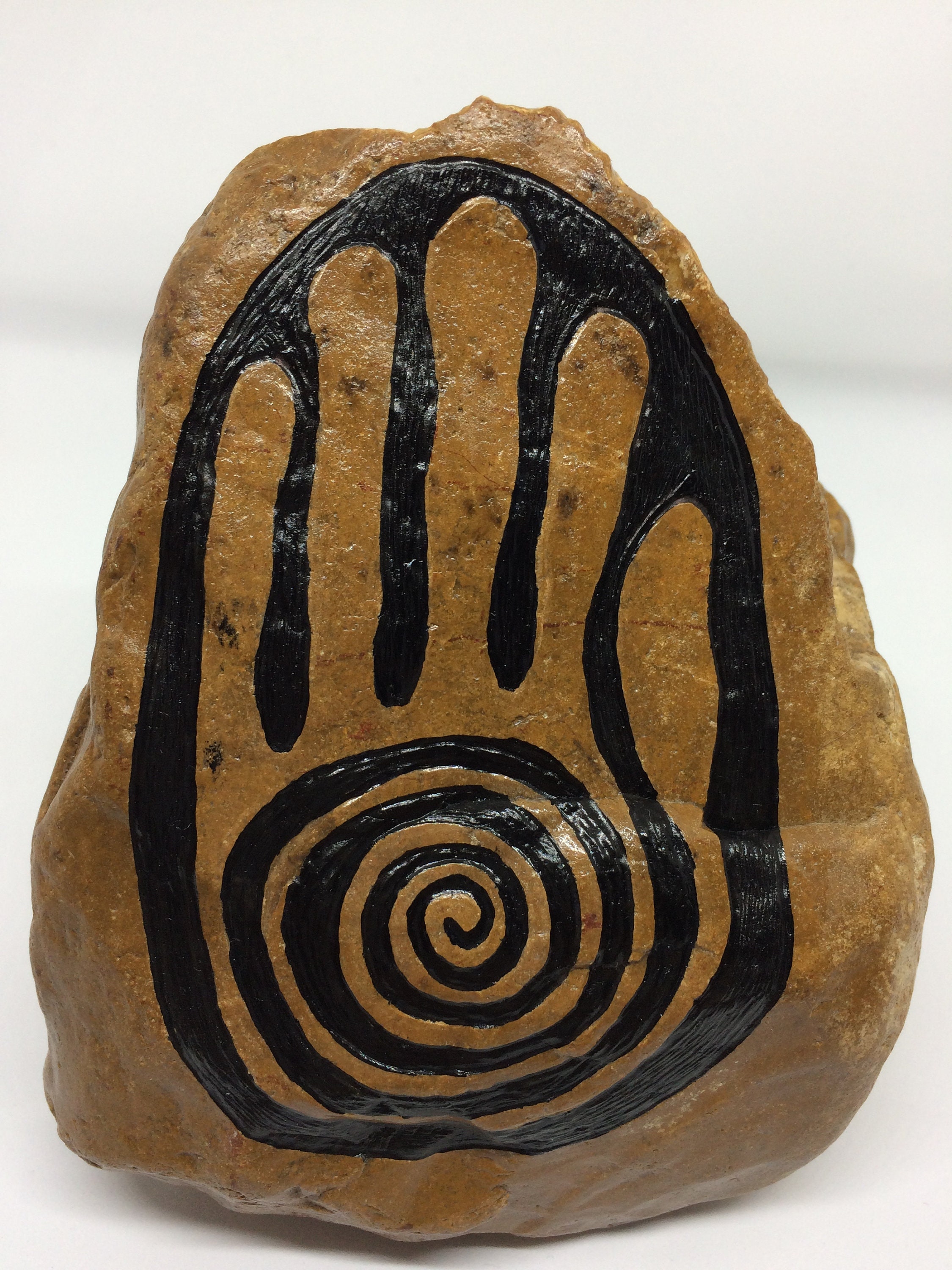 Petroglyph: Mystic Healing Hand Symbol With the Spiral of | Etsy