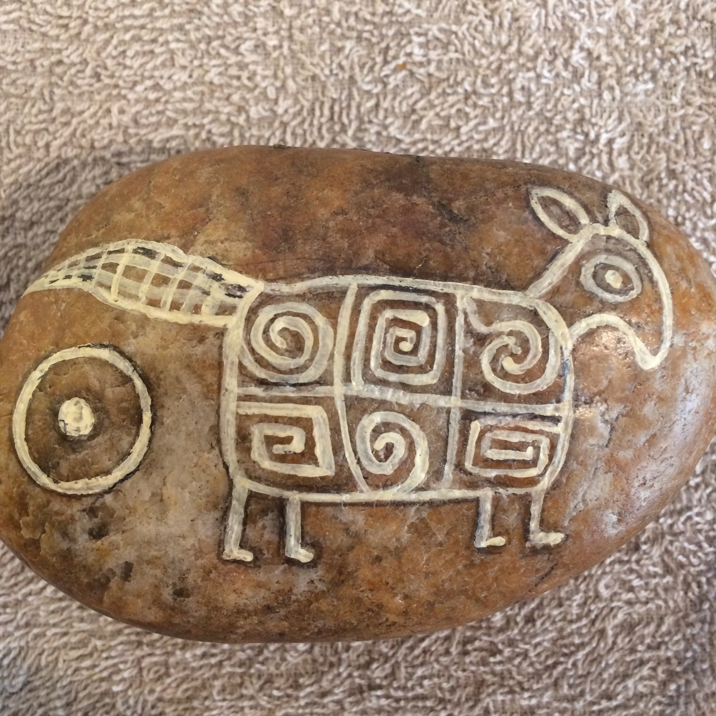 Petroglyph: Hopi Indian Mountain Goat With Mystic Symbols - Etsy