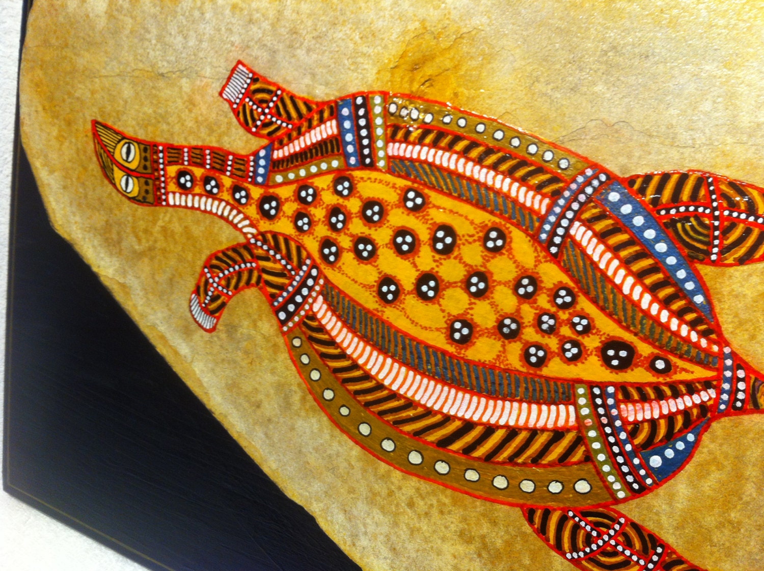 Painting of a Mystic Turtle (in Dot Com Style) Based Upon Motives of ...