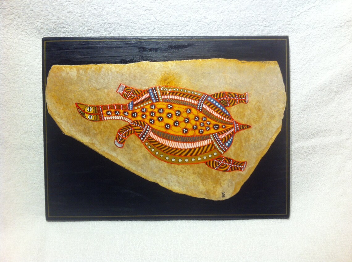 Painting of a Mystic Turtle in Dot Com Style Based Upon Motives of the ...