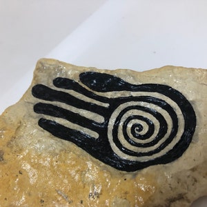 Petroglyph: Mystic Healing Hand Symbol With the Spiral of Eternity ...