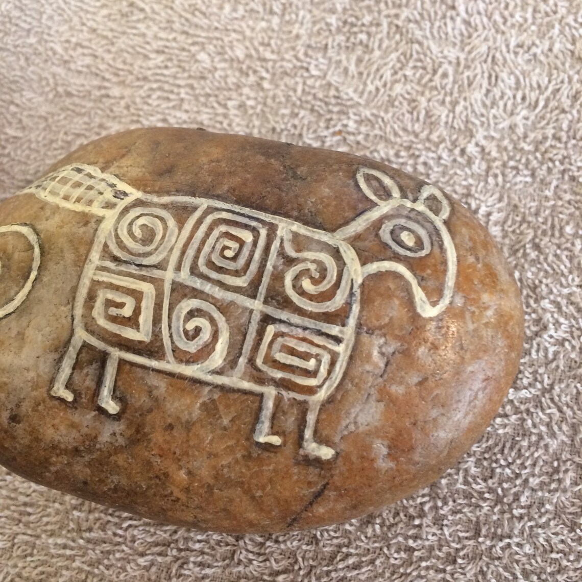 Petroglyph: Hopi Indian Mountain Goat With Mystic Symbols - Etsy