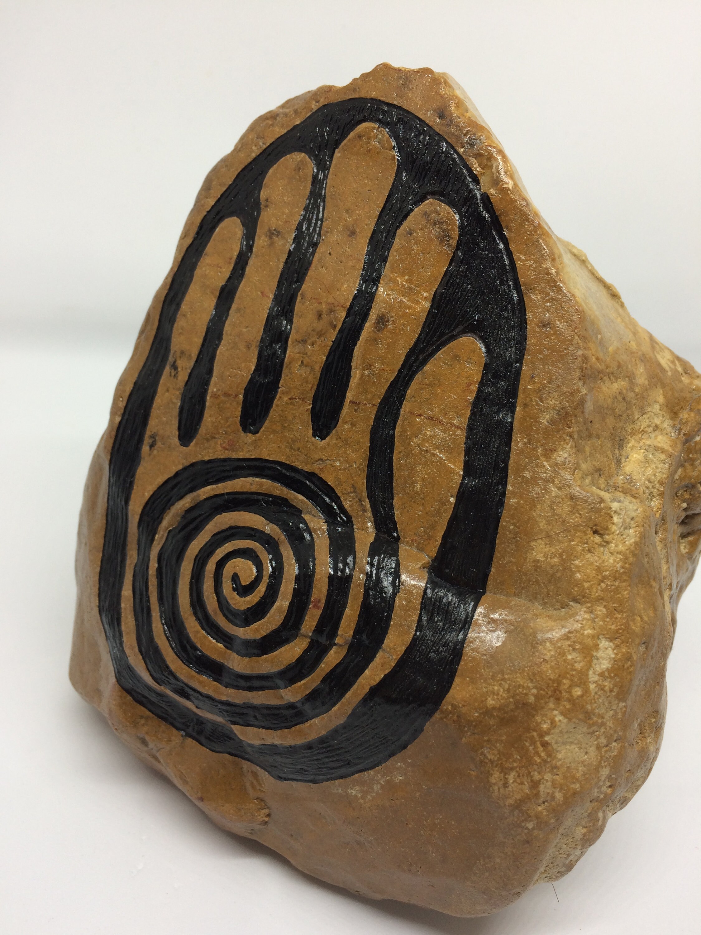 Petroglyph: Mystic Healing Hand Symbol With the Spiral of | Etsy