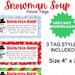 INSTANT DOWNLOAD Snowman Soup Tags | Hot Cocoa Favor Tags | Classroom ...