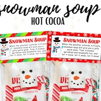 Snowman Soup Treat Bag Topper Printable, Snowman Soup Label, Winter ...