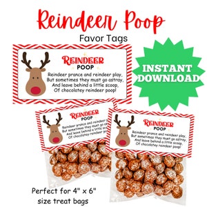 INSTANT DOWNLOAD Reindeer Poop Tags | Reindeer Poop Tags | Elf Props ...