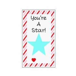 INSTANT Download-you're a Star Valentines Day Tag, Starburst Valentines ...