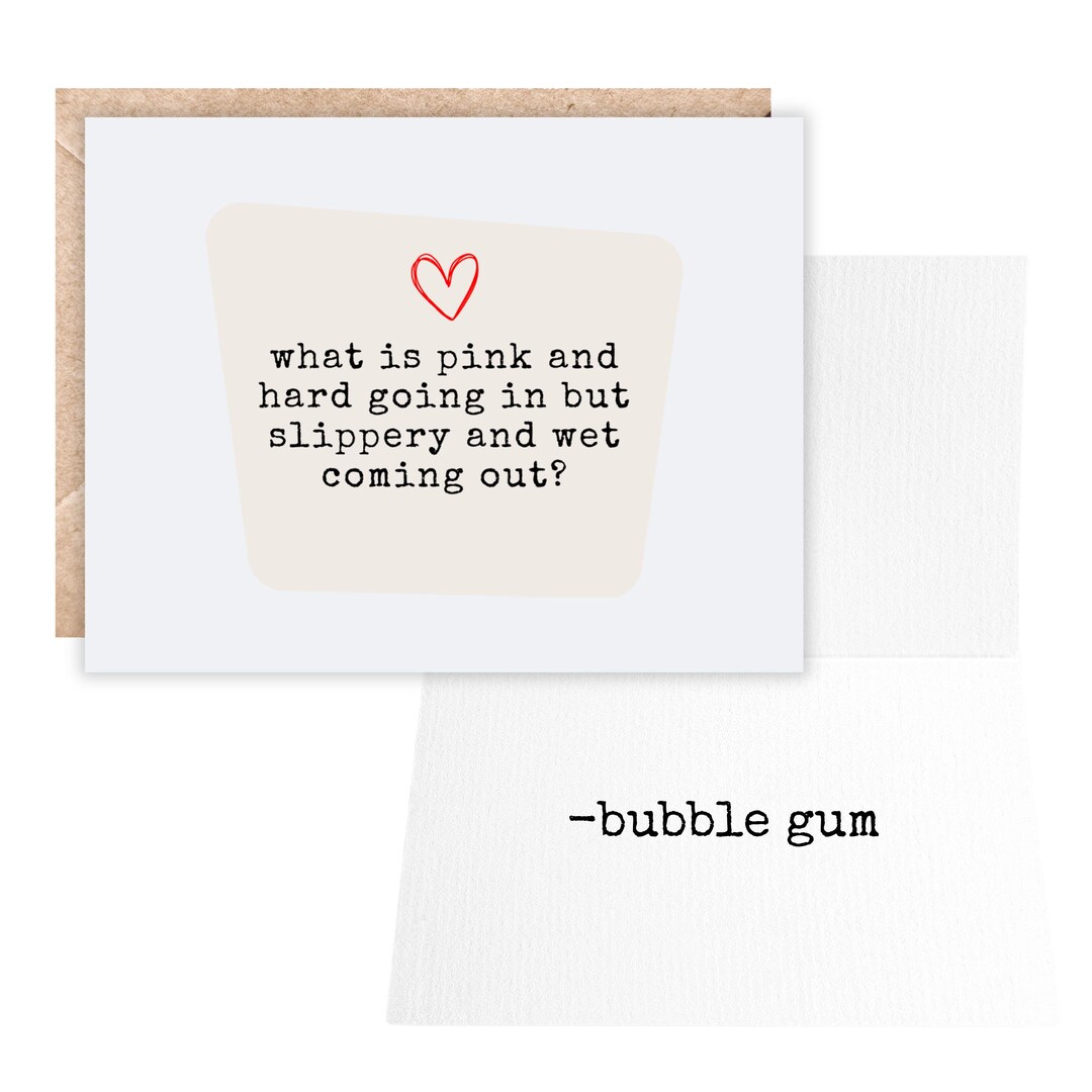 What is Pink and Hard Going in Caard Valentine's Day Cards Naughty Cards Cards for Spouse or ...