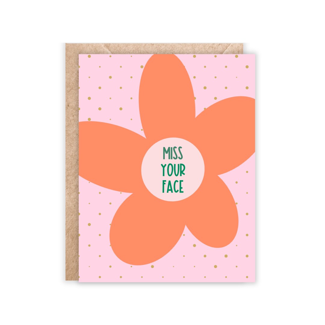 Miss Your Face Greeting Card | Miss You Card | Miss You Bestie | Miss ...