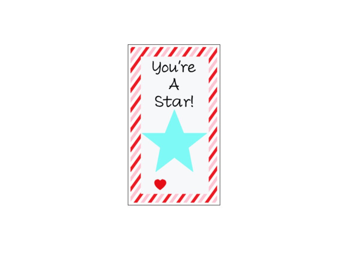 INSTANT Download-you're a Star Valentines Day Tag - Etsy