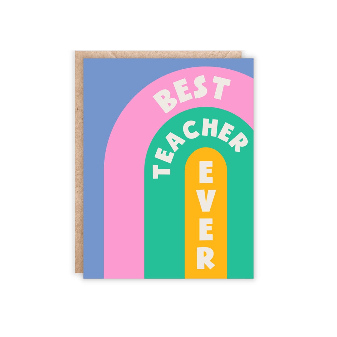 Best Teacher Ever Greeting Card | Teacher Thank You Cards | Teacher ...