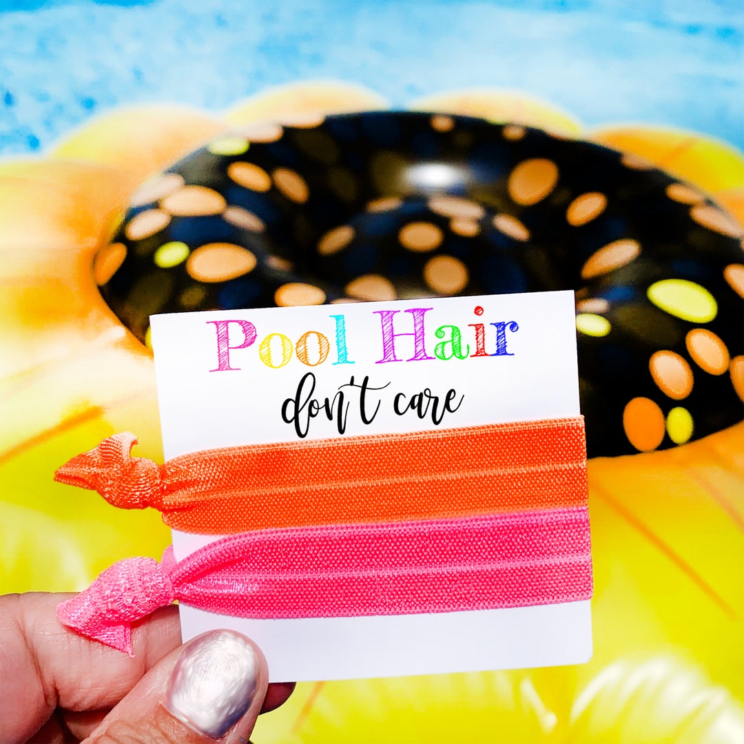 Pool Party Favor Ideas Pool Hair Dont Care Hair Tie Set Etsy